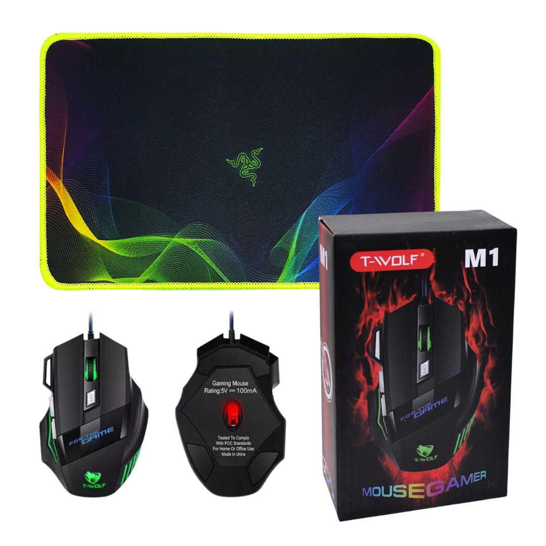 T-WOLF M1 Gaming Mouse + Gaming Mouse Pad Combo | Daraz.lk