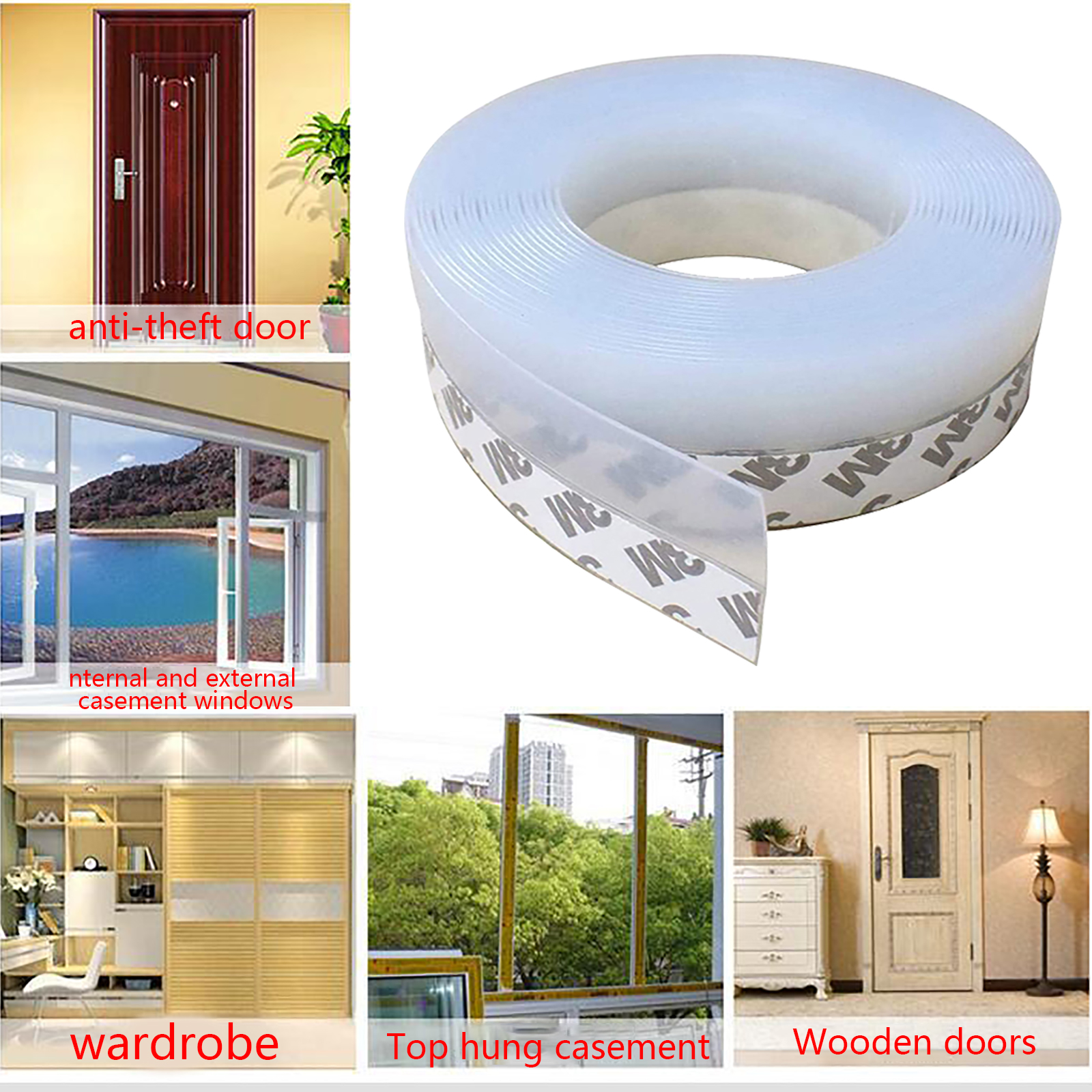 5M 35mm Self Adhesive Door Windshield Sealing Tape Door Bottom ...
