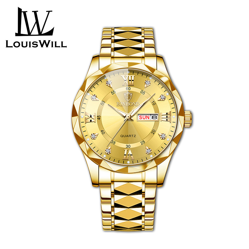 LouisWill Men Watch Men's Fashion Simple Double Calendar Waterproof ...