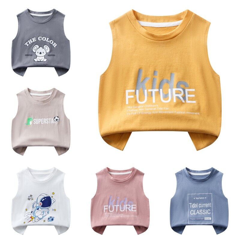 【LF】Kids Tank Tops Cotton 90-160cm Boys Girls Summer Singlets | Daraz.lk