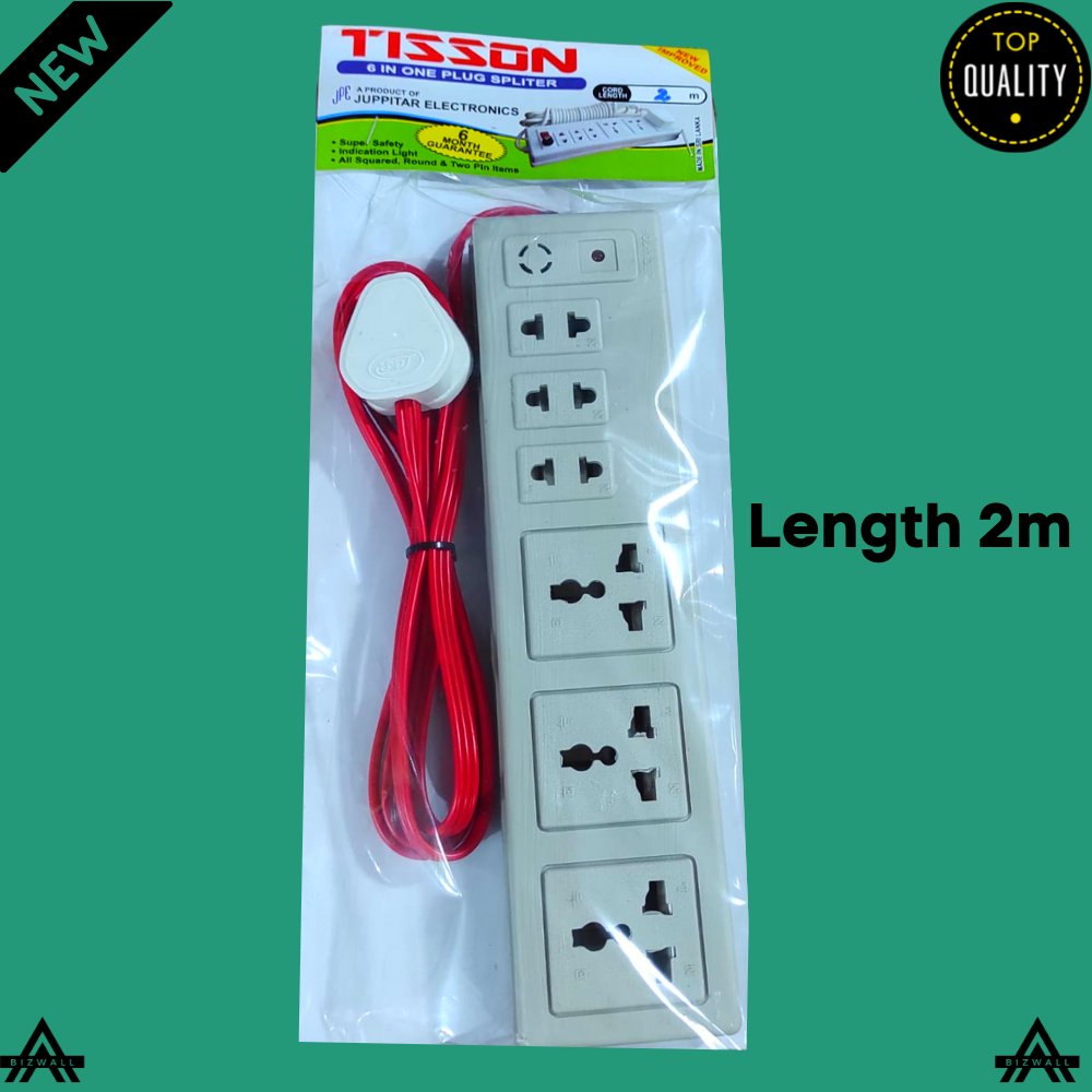 Multi Plug Power Extension Cord Multi Functional 2 Mtr Multi Extension ...