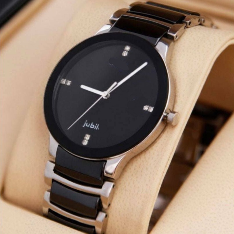 New Premium Black Gold Silver Stainless Steel Strap Luxury Men Watch ...