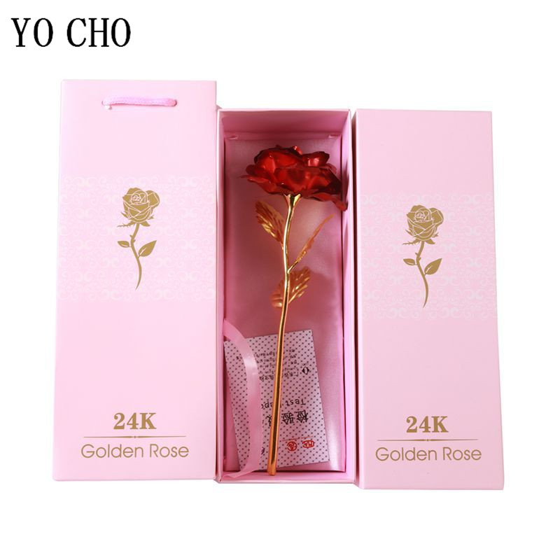 1 Box Valentine's Day Creative Plated Foil Rose Gold Rose Lasting ...