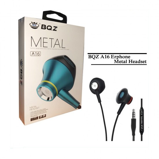 BQZ A16 Metal Wired Earphones Super Bass Stereo Headsets for Mobile, Lightweight, Durable ...