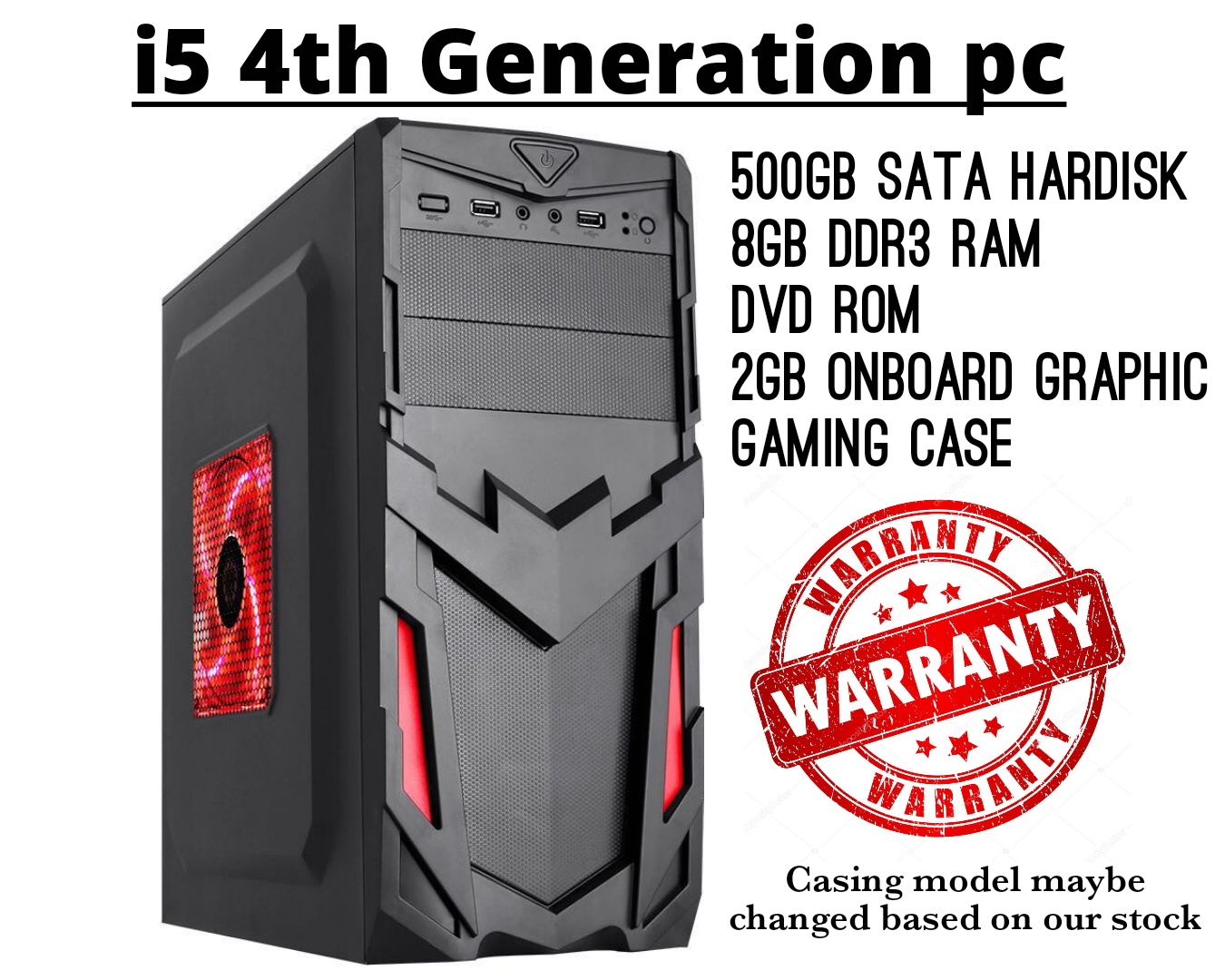 I5 4th Generation 8GB Gaming PC_i5 4th Gen PC_500GB Hardisk_DVD Rom ...