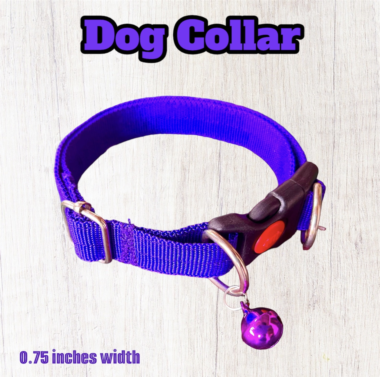 Adjustable Pet Collar Dog Collar With Bell 0.75 inches / Helmet Lock ...