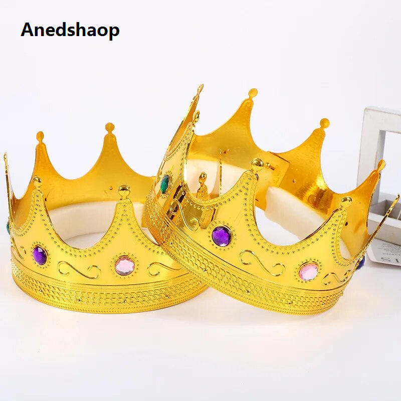 Anedshaop King's Crown Hat - Royal Red Felt Imperial Jeweled Mens and ...