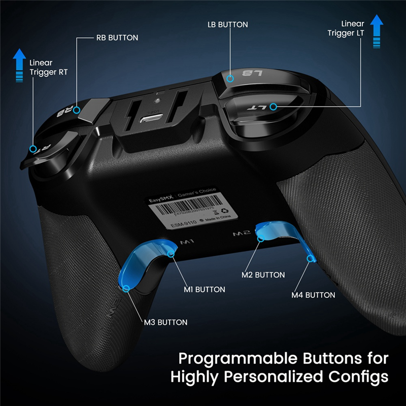 EasySMX 9110 Wireless Gaming Controller Multi-Mode Connection Gamepad With Customized Buttons ...