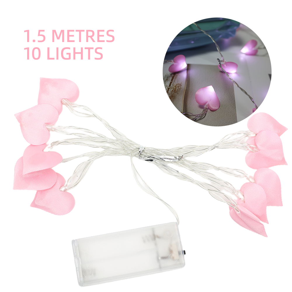20 Led Love Heart Wedding Decoration String Lights Pink Girl Party Home ...
