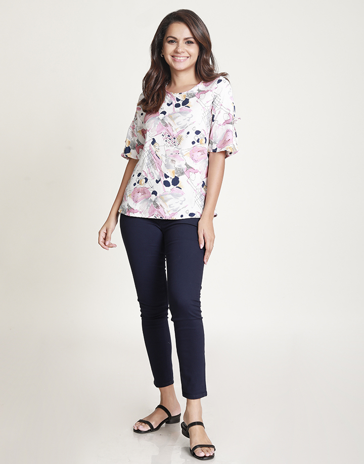 Spring & Summer Round Neck Printed Top | Daraz.lk