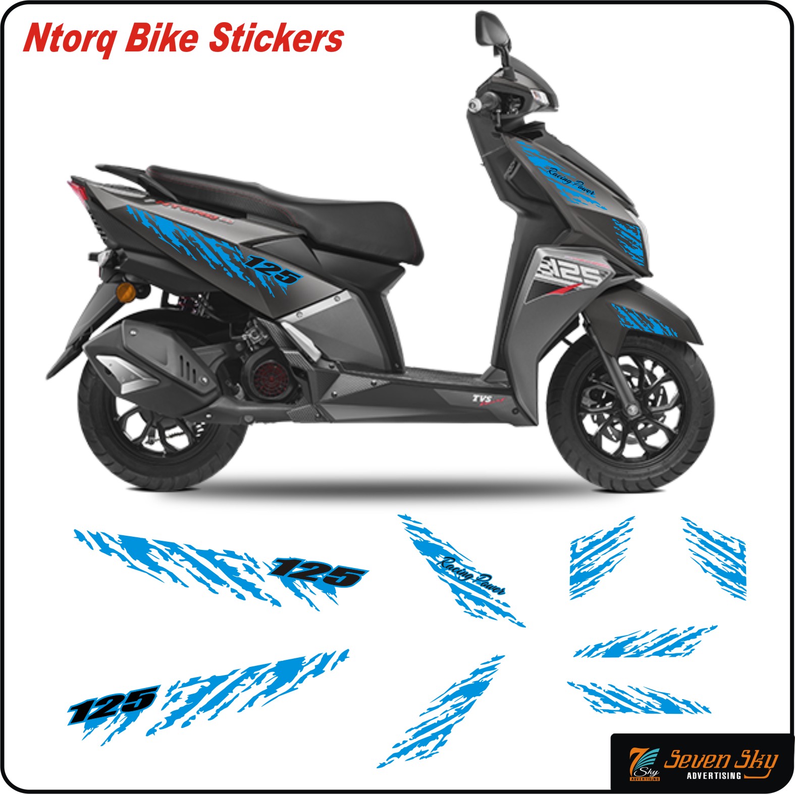 Ntorq Bike Modify Stickers Full Set Double Side High Quality PVC ...