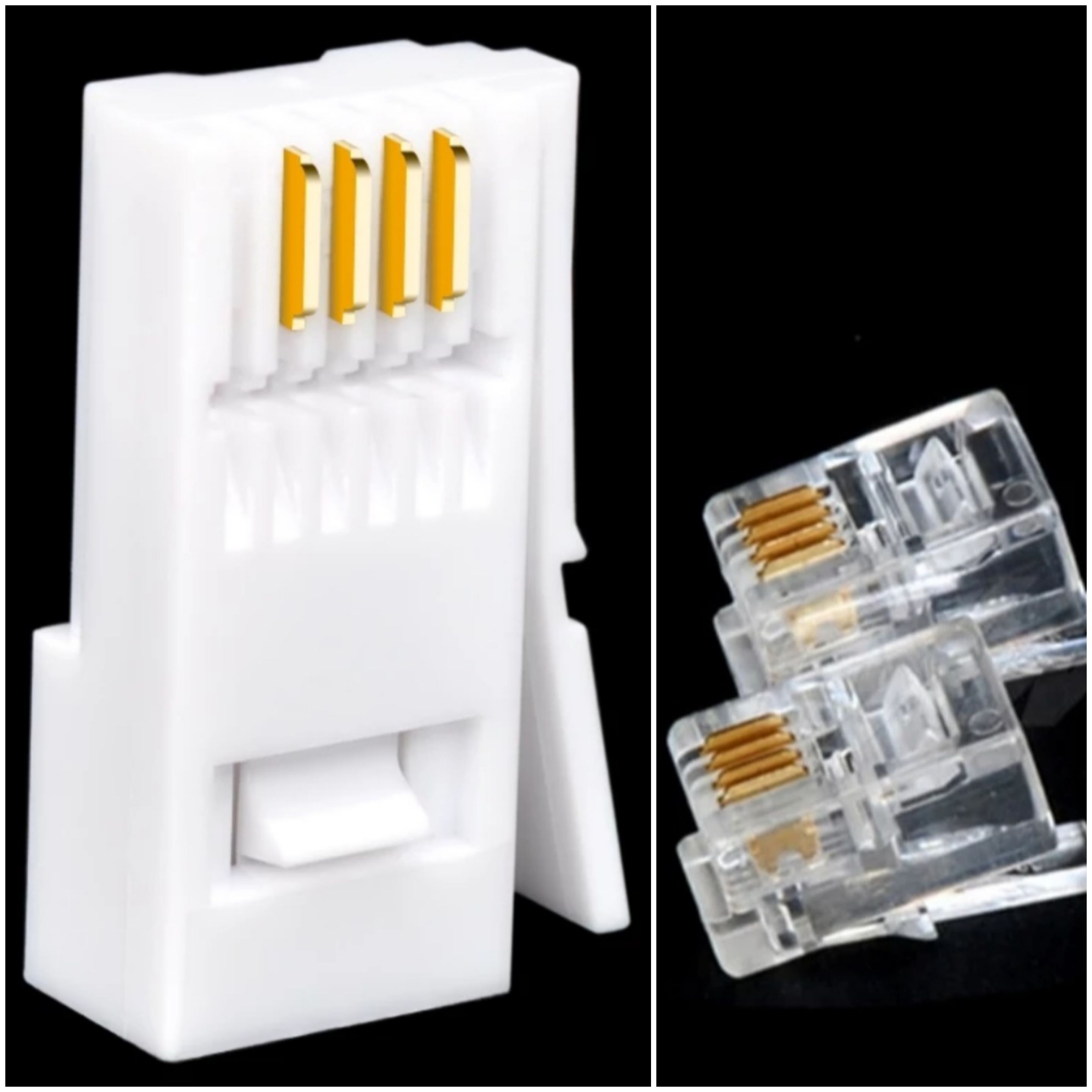 Telephone cable Plugs connector C4 gold plated 5 set 10 pcs | Daraz.lk