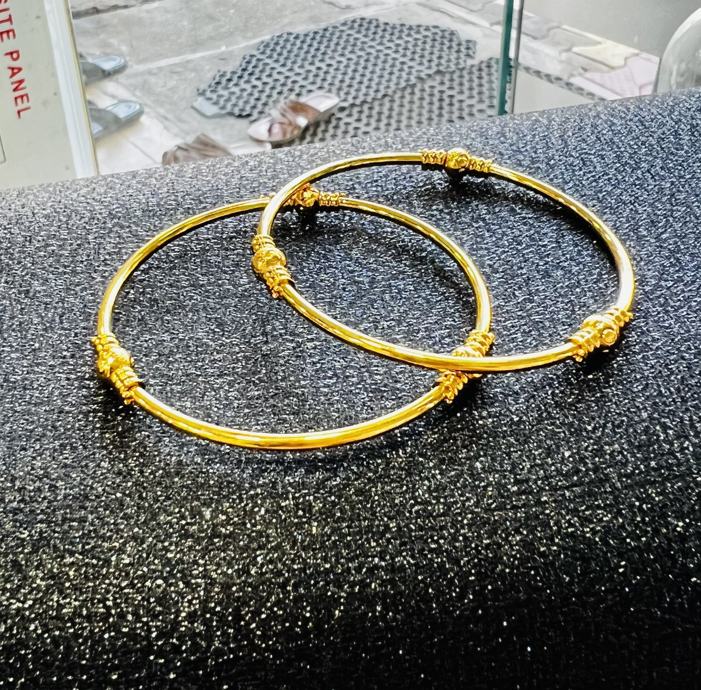 Gold plated fashion jewelry one pair plan bangle with Lightweight Cute ...