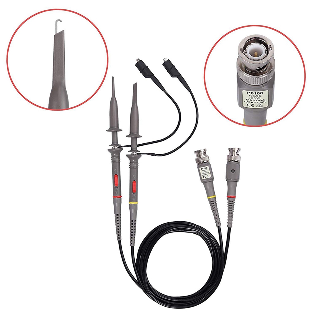 Universal Oscilloscope Probe with Accessories Kit 100MHz Oscilloscope ...