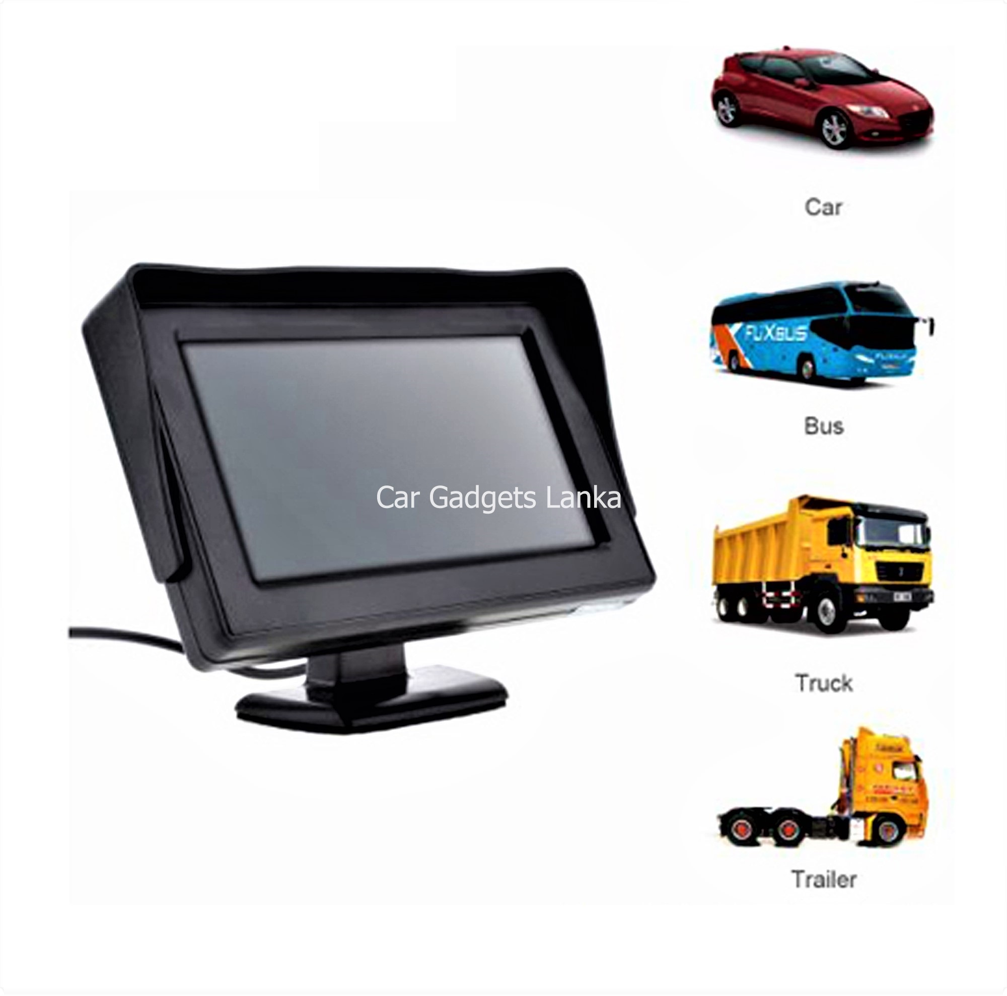HD Mini 4.3 Inch TFT Color Monitor For Reverse Camera | Daraz.lk