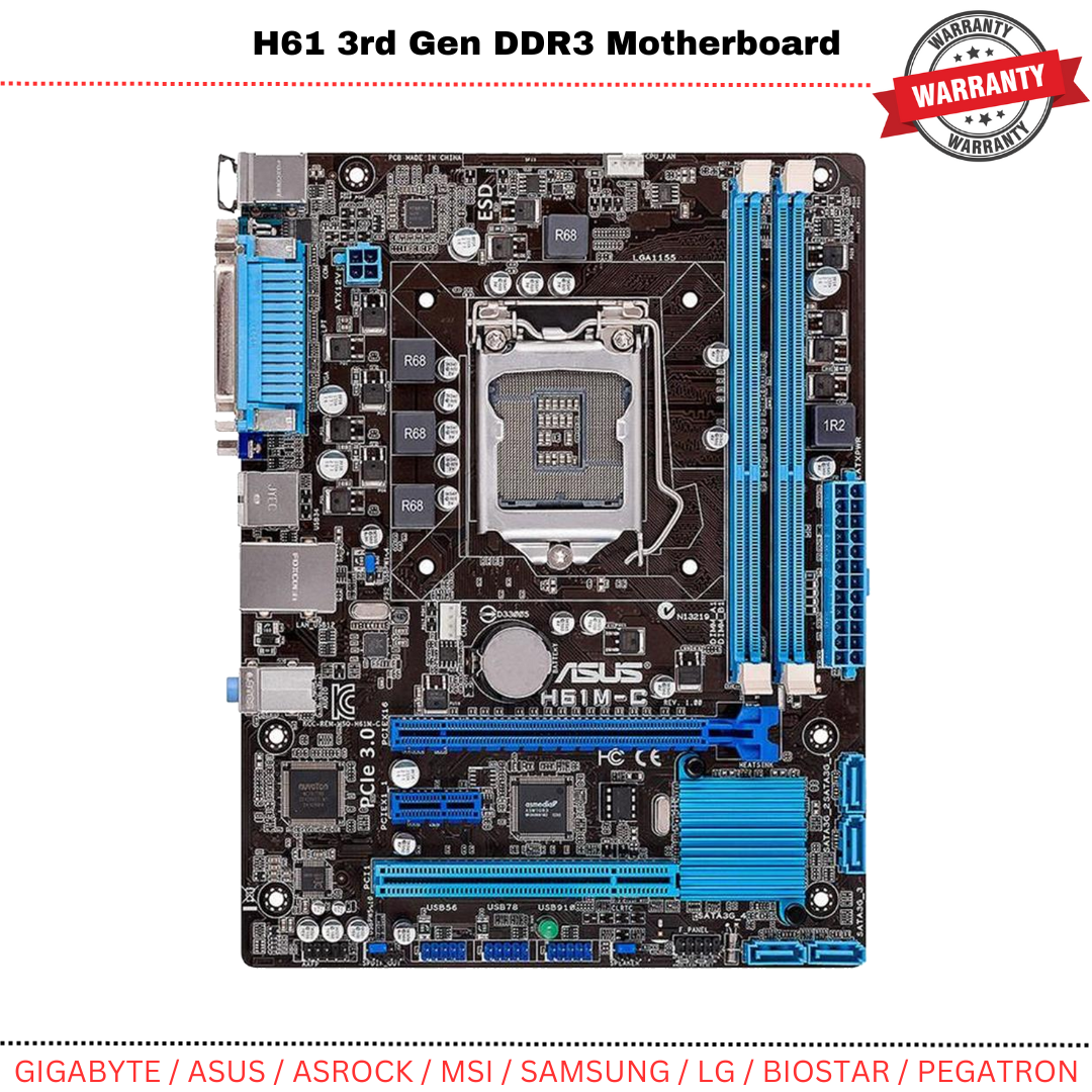 H61 3rd Gen Motherboard | i3 i5 i7 2nd Gen Main Board | Daraz.lk