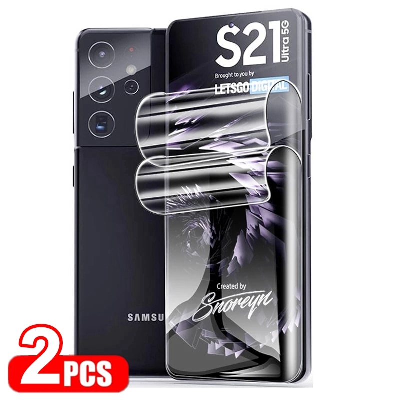 2PCS Hydrogel Film For Samsung Galaxy S21 Ultra 5G S20 fe plus Protective Glass Camera Lens S22 ...