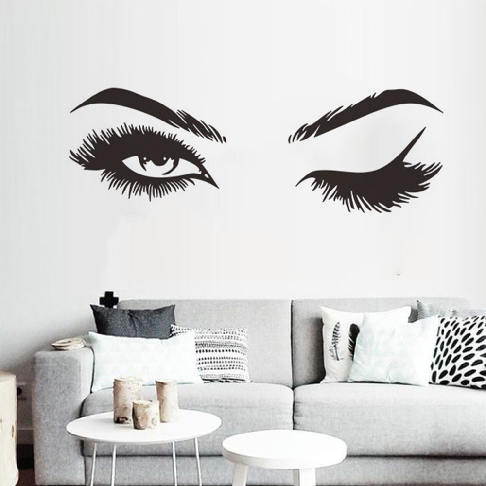 Beauty Salon Wall Stickers Hand Manicure Nail Salon Beautiful Girl Face ...