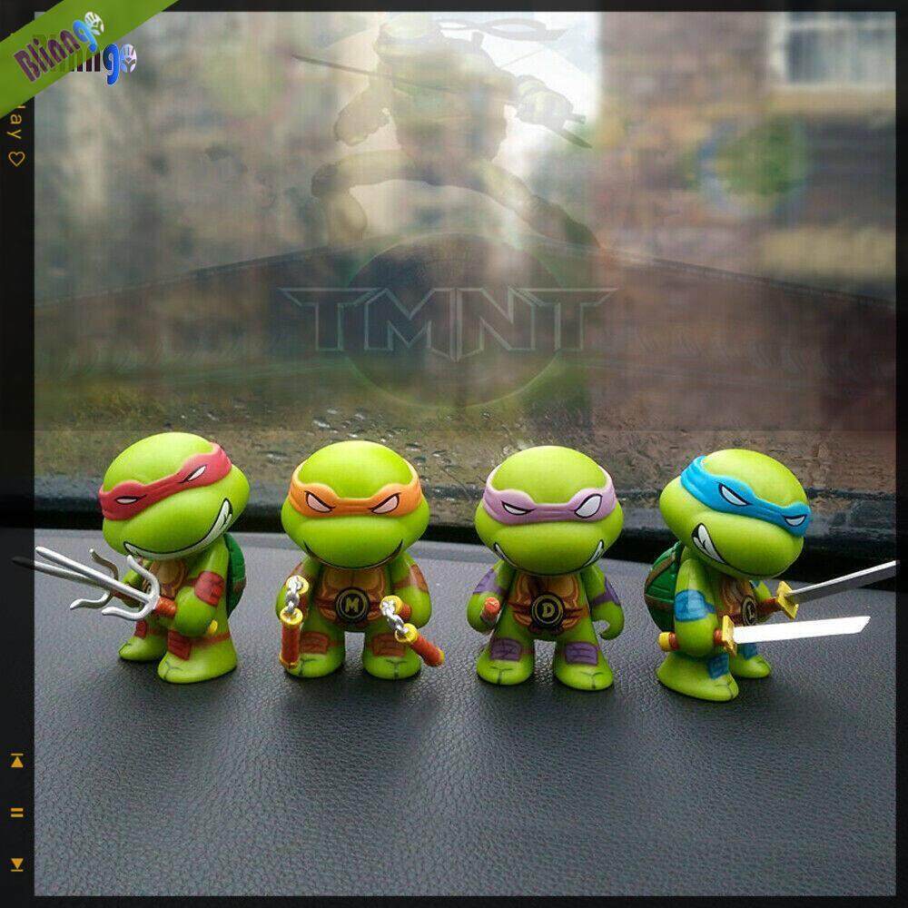 Teenage Mutant Ninja Turtles TMNT Set of 4 Mini Figures PVC Dolls Car ...