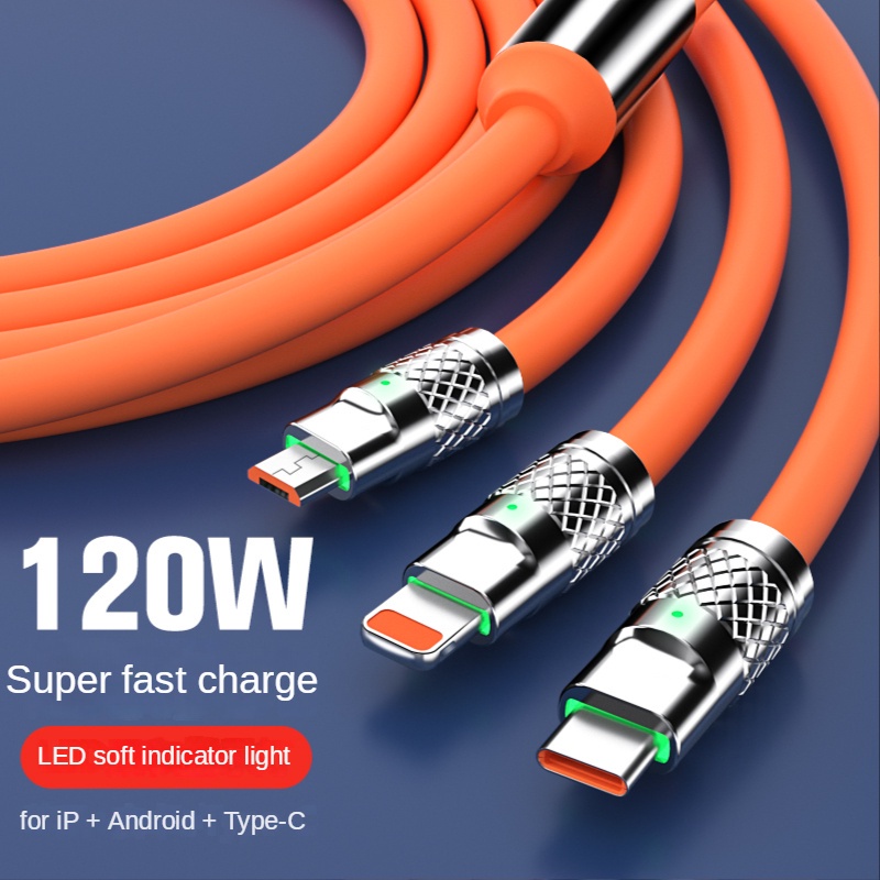 100W / 120W Digital LED Light Indication 3 in 1 Fast Charging Type C ...