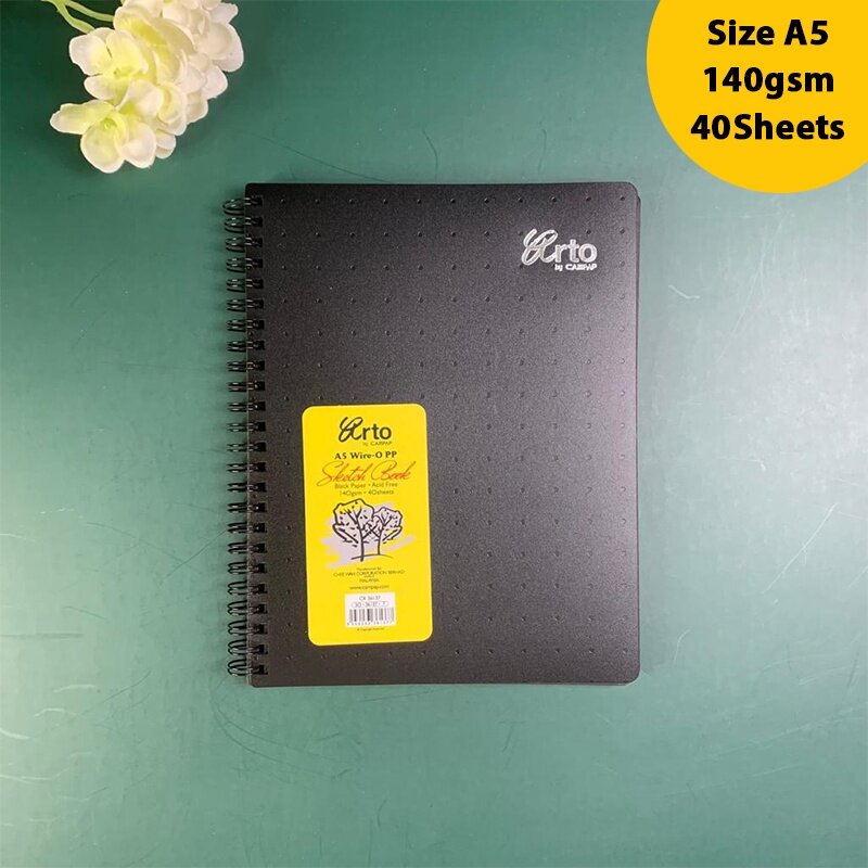 Tropical Blue Arto Hardcover Black Paper Sketch Book Wire O A4 A5 ...