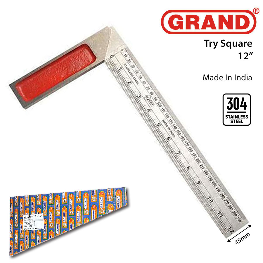 Measuring Try Square Right Angle Engineers Square - 12" - Stainless ...