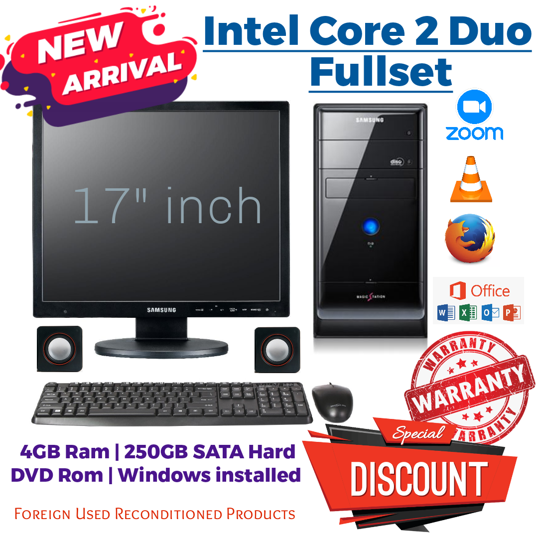 Core 2 duo Fullset_Monitor_4GB Ram_250GB Hard_Cables_Computer pc | Daraz.lk