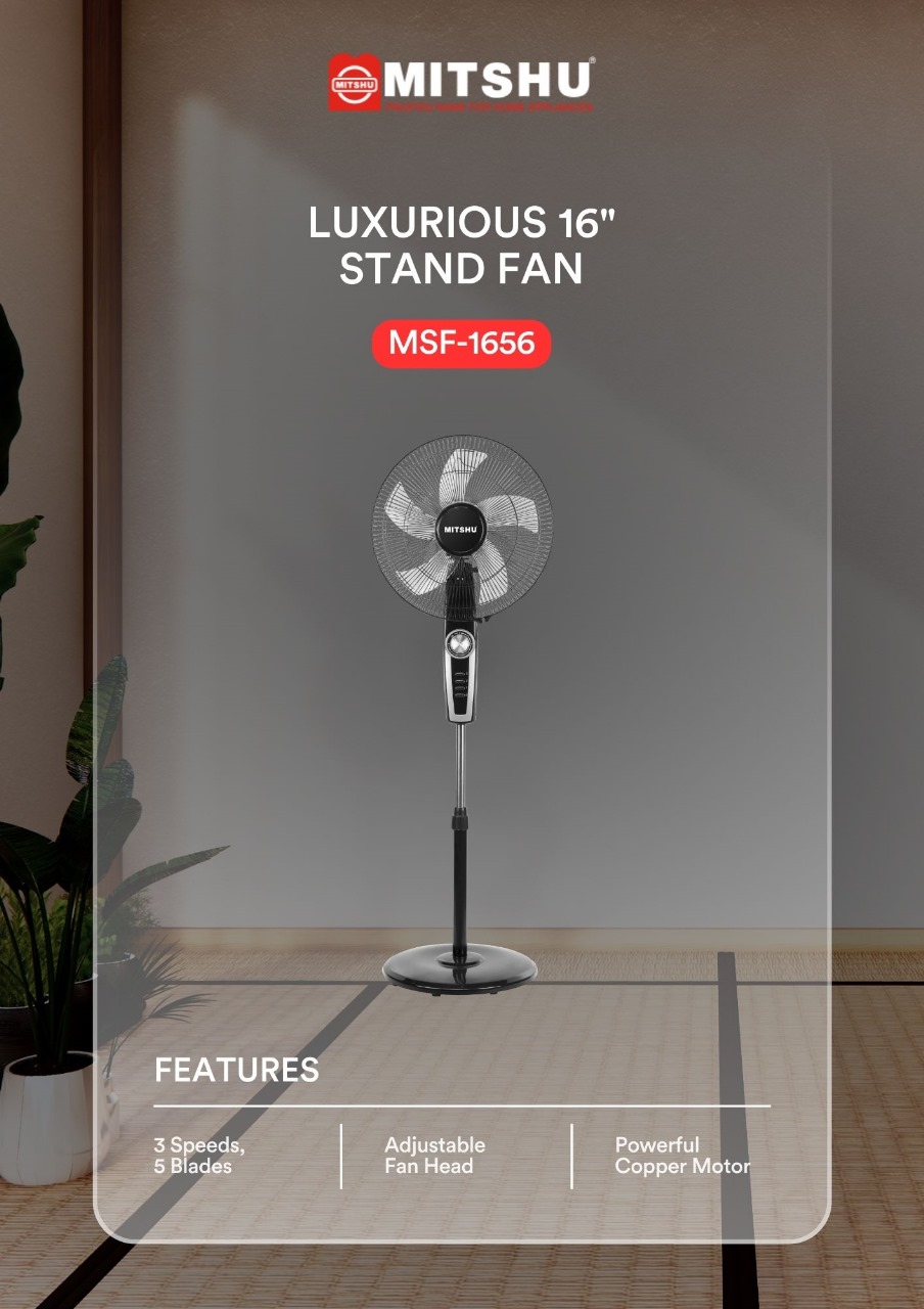 Mitshu Luxurious 16 Inches Stand Fan – MSF 1656 | Daraz.lk