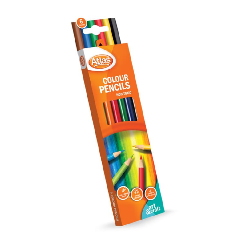 Atlas Colour Pencil Set - 6 Colours | Daraz.lk