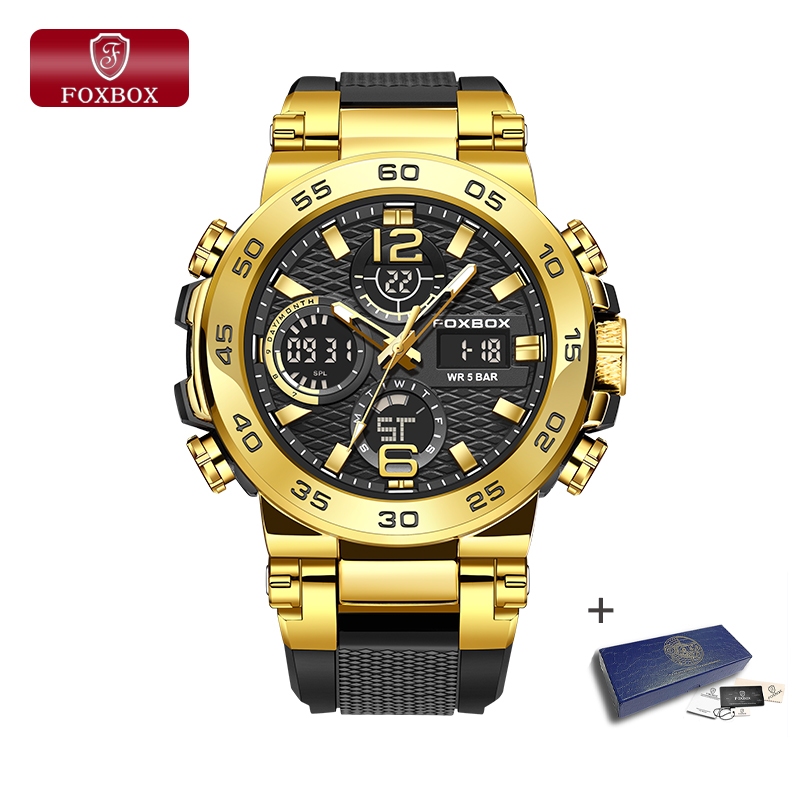 FOXBOX Original Watch For Men LED Waterproof Sport Electronic Luminous ...