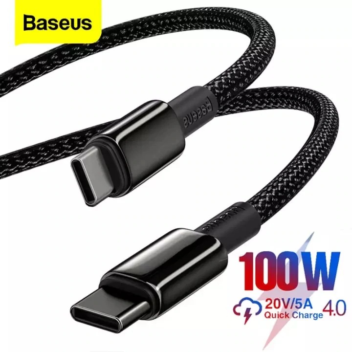 Baseus Tungsten Gold Fast Charging Data Cable Type-C to Type-C 100W ...