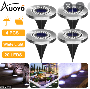 LED Solar Garden Lights Outdoor Ground Lamps Buried Light Outdoor ...