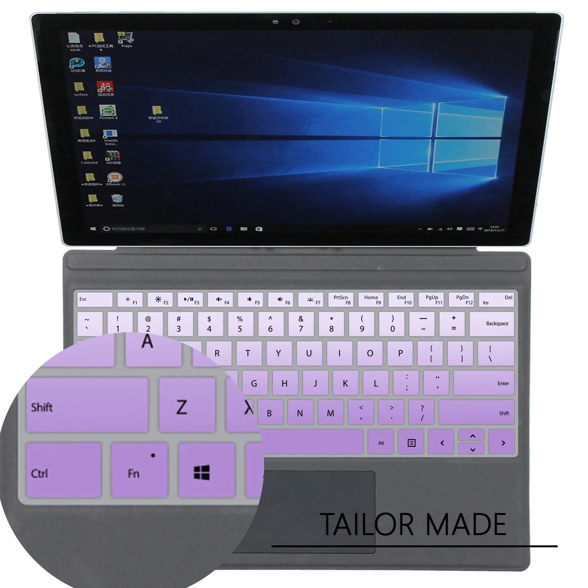 【All Of Me】HRH English Keyboard Cover Skin For Pro 4 5 6 Type Cover ...