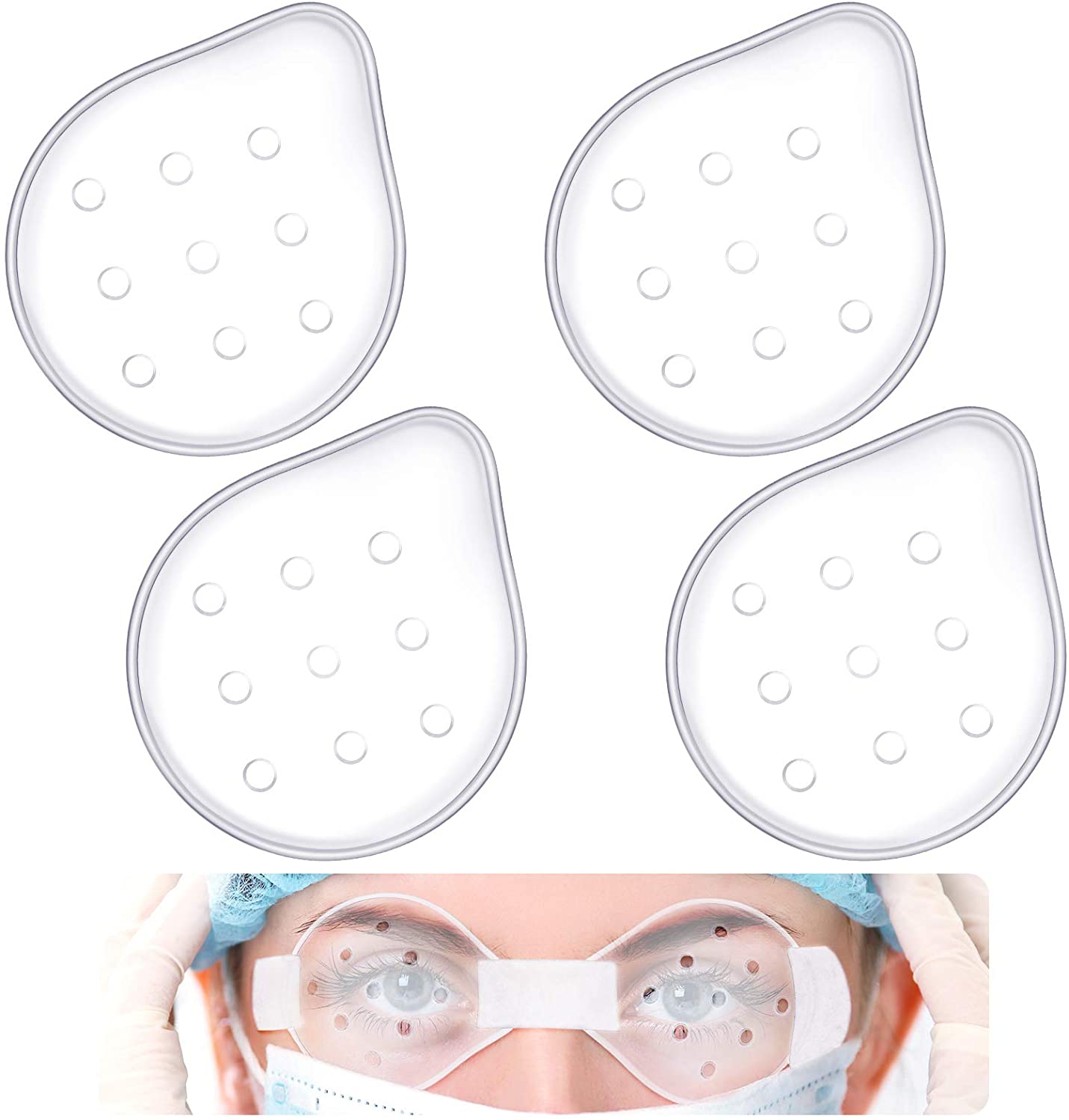 Single Plastic Ventilated Eye Shields Cover Transparent Surgery Eye ...