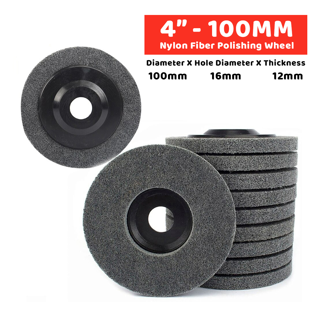 4 Inch 100mm Nylon Fiber Polishing Wheel Non Woven Abrasive Sanding ...