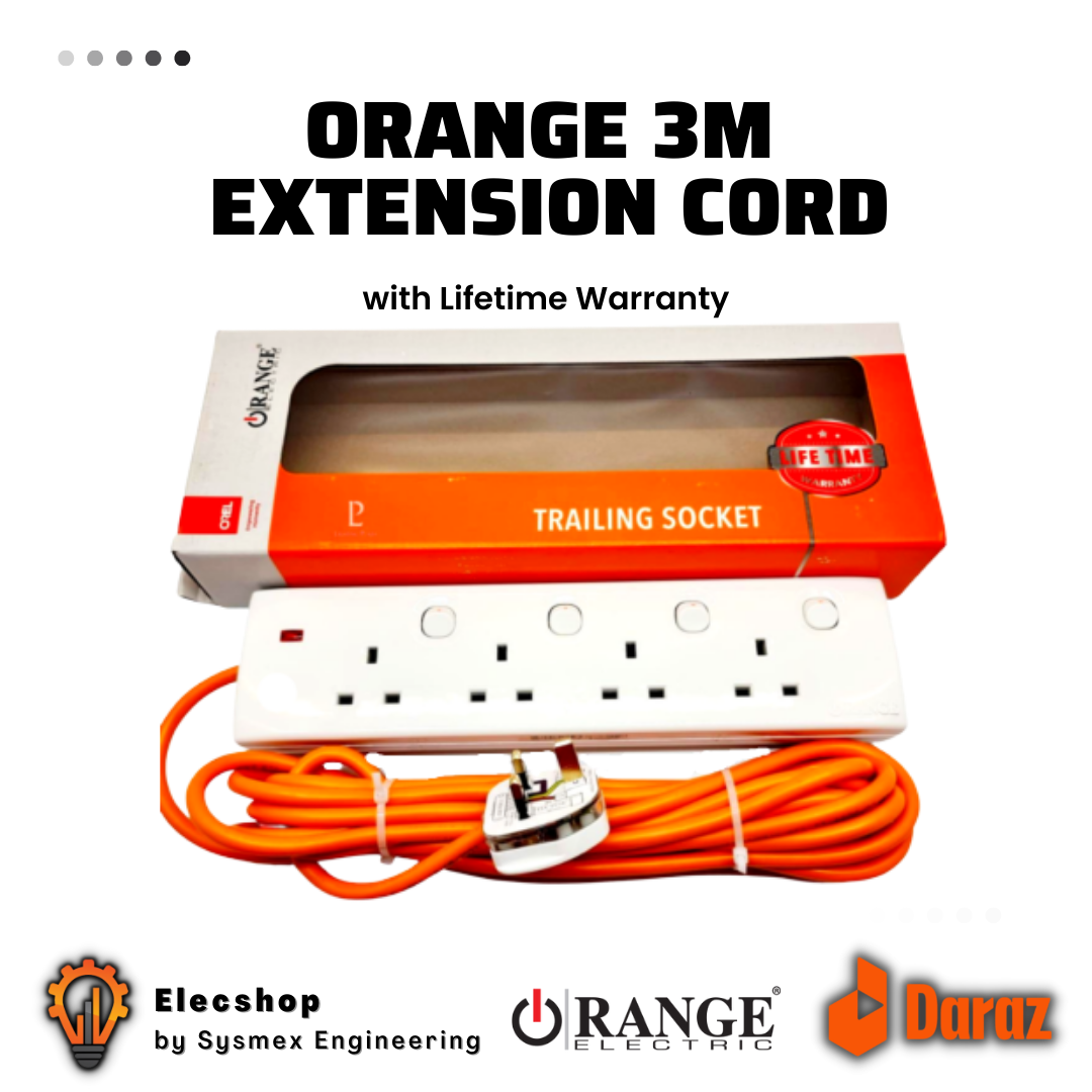 Orange Extension Cord | Trailer Socket | 13A Fused Plug Top | Lifetime ...
