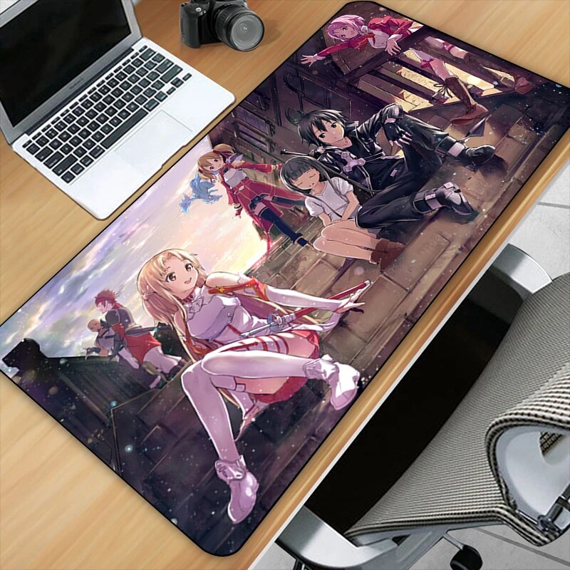 Art Online Sao Anime Mouse Pad Gamer Large Rubber Durable Locking Edge ...