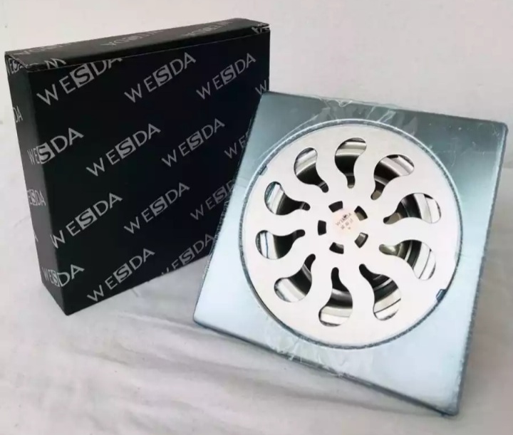 Wesda Gully Cover 6'' x 6'' Floor Drain Strainer Bathroom Stainless Steel | Daraz.lk