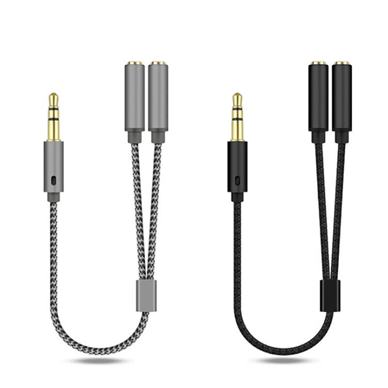 AUX Jack 3.5mm Stereo Audio Cable Headset Mic Splitter Cable Adapter ...