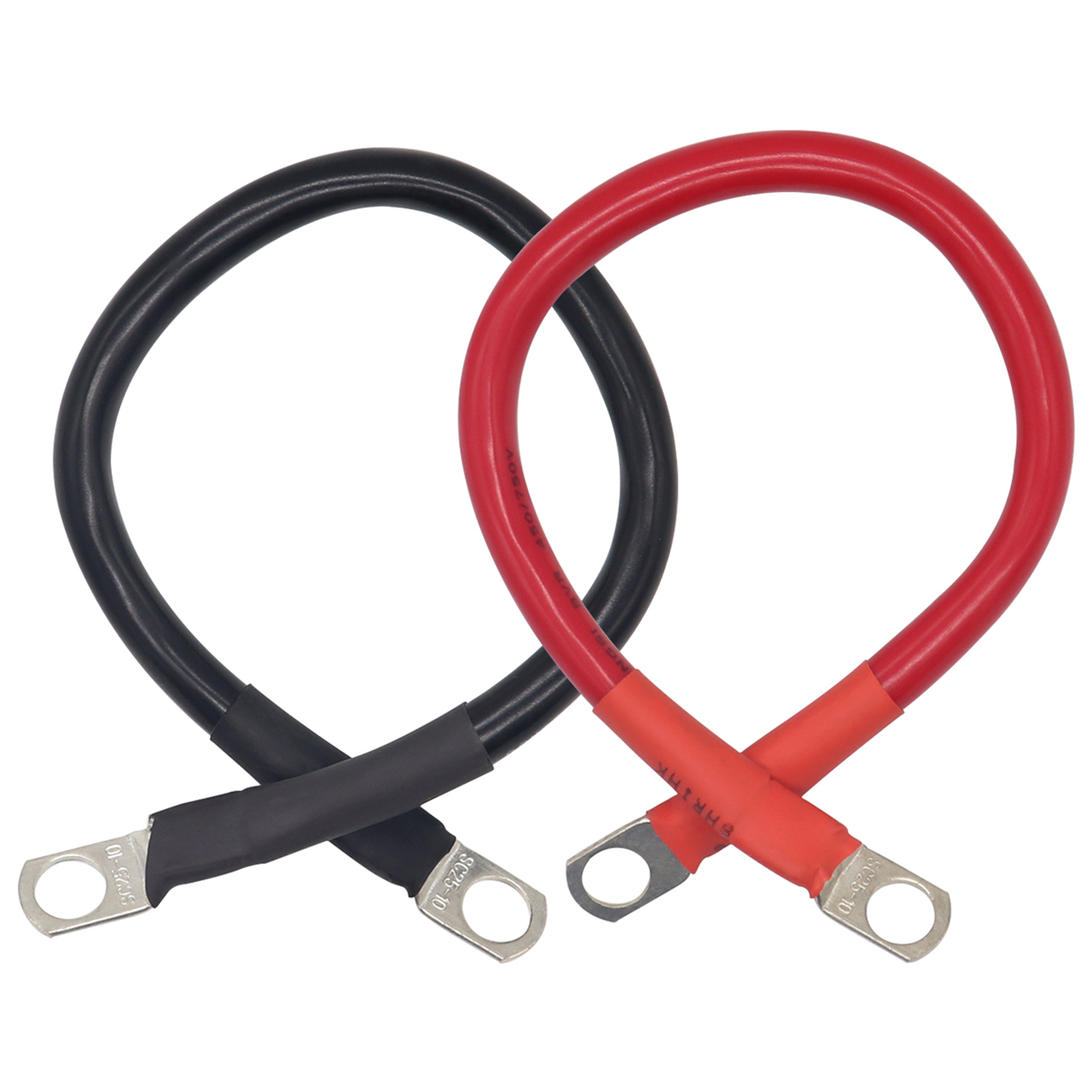 Power Battery Cable 25 Square 0.3M 4 Gauge AWG Wire Set Red & Black ...