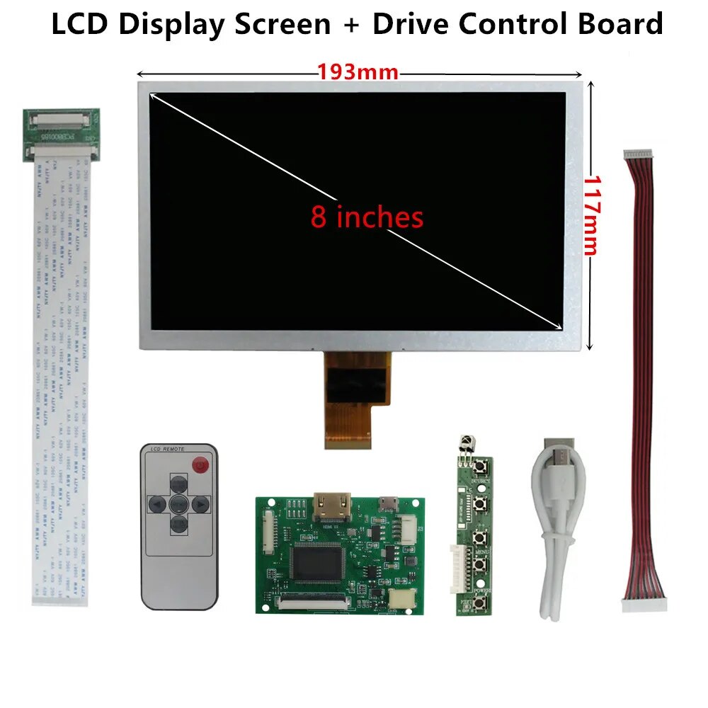 8 Inch 1024*600 DIY LCD Display Screen Digitizer Touchscreen Driver ...