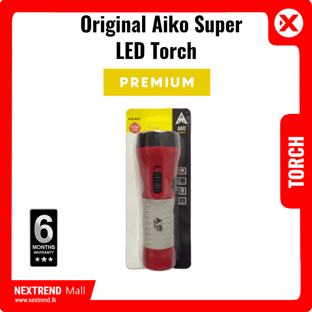 AIKO Super Torch LED Rechargeable Torch Emergency Light AS-647 - LED ...