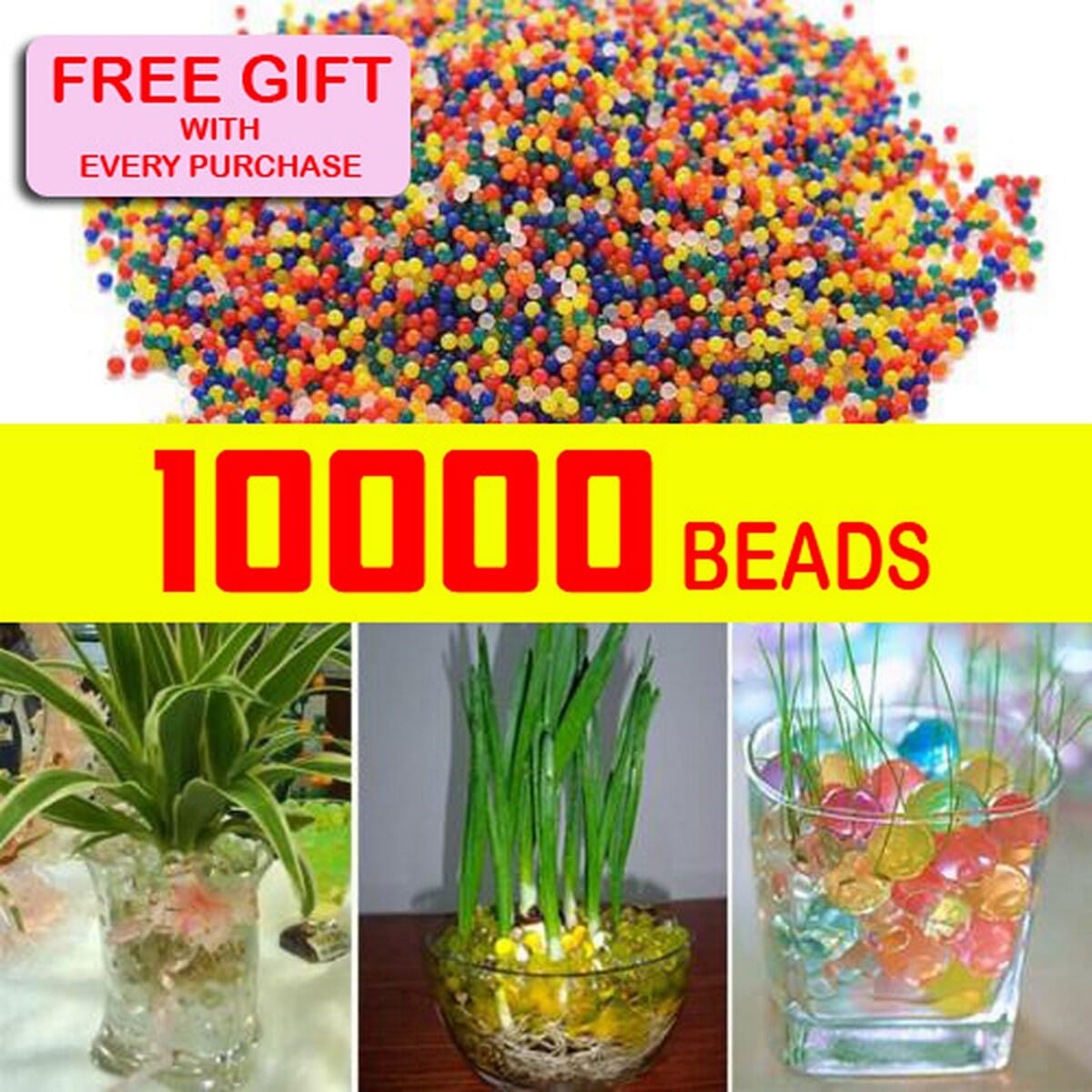 10000 Pcs Crystal Soil Water Beads Magic Jelly balls Crystal Water ...