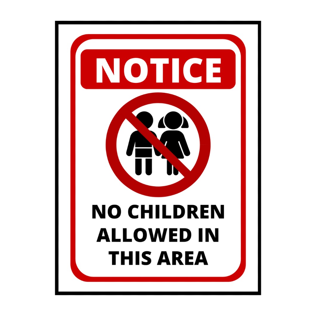 Notice No Children Allowed In This Area Sign Board | Daraz.lk