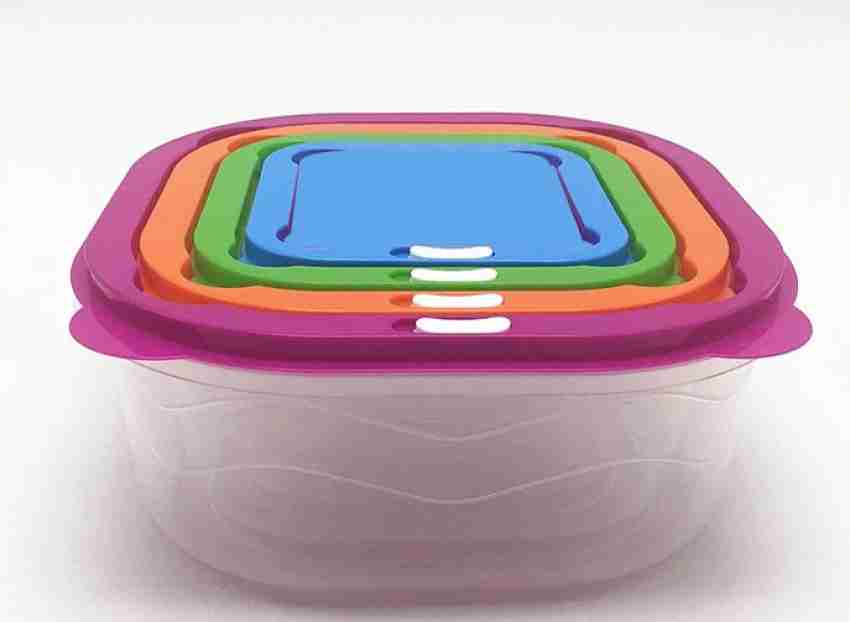 Transparent 4 storage container Plastic Square Food Containers New ...