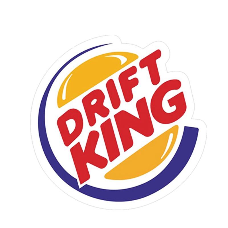 Retro DRIFT KING Funny Parody JDM Drift Vinyl Sticker For Bike, Scooter ...