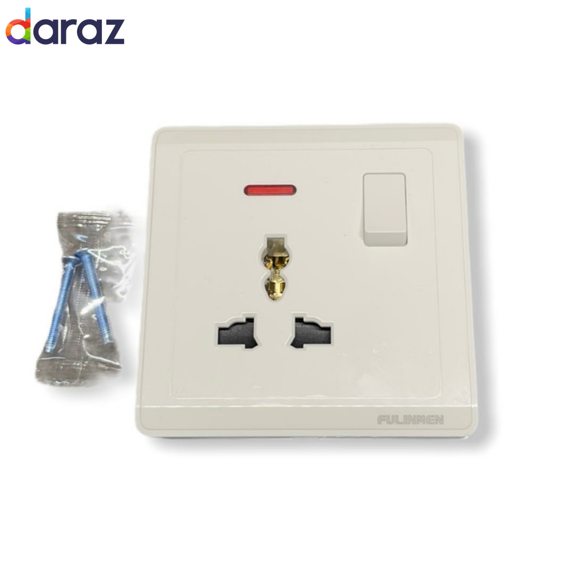 FULIMAN-Universal Wall Switch Socket - Multi Plug Socket Outlet - 3 Hole Switched Socket Outlet ...