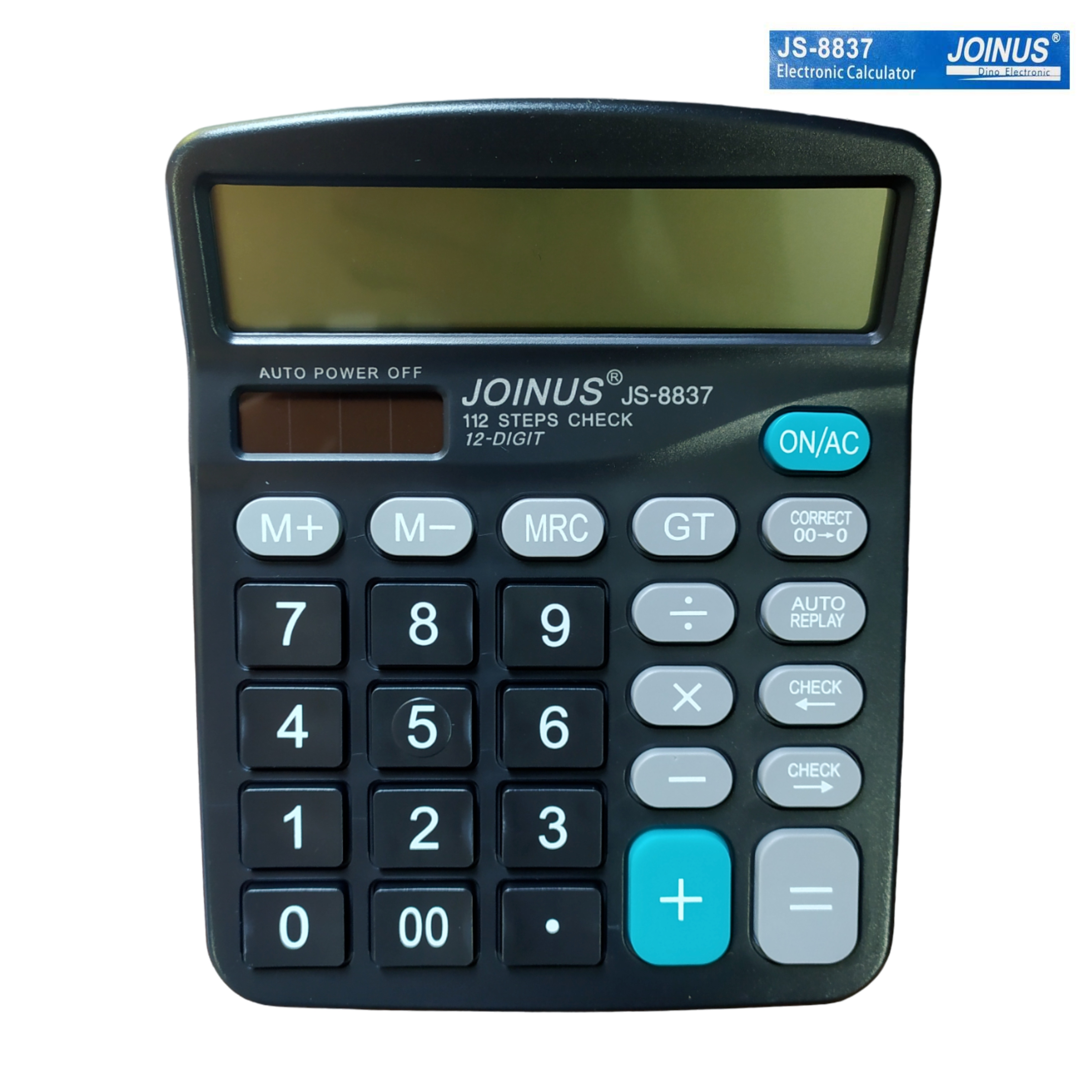 Joinus JS-8837 Auto Replay 12-Digit Electronic Calculator Black Battery And Solar Support | Daraz.lk