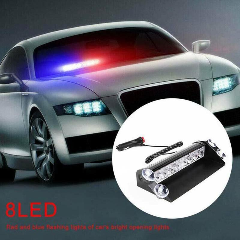 8 LED Strobe Police Light 12V Car Visor Strobe Flashing For Police ...