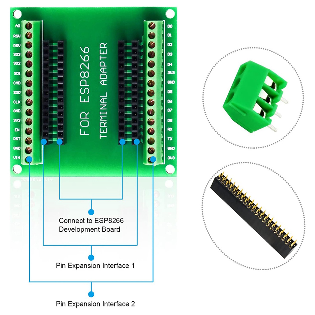 2PCS ESP8266 Breakout Board GPIO 1 Into 2 for Development Board | Daraz.lk